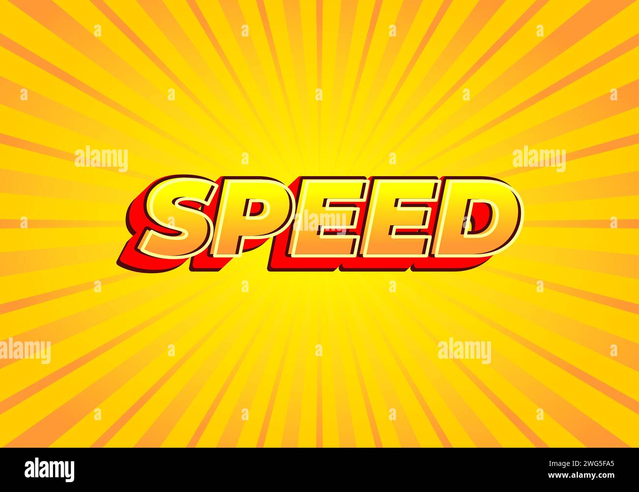 Speed. Text effect design in modern look, bright yellow red color Stock ...
