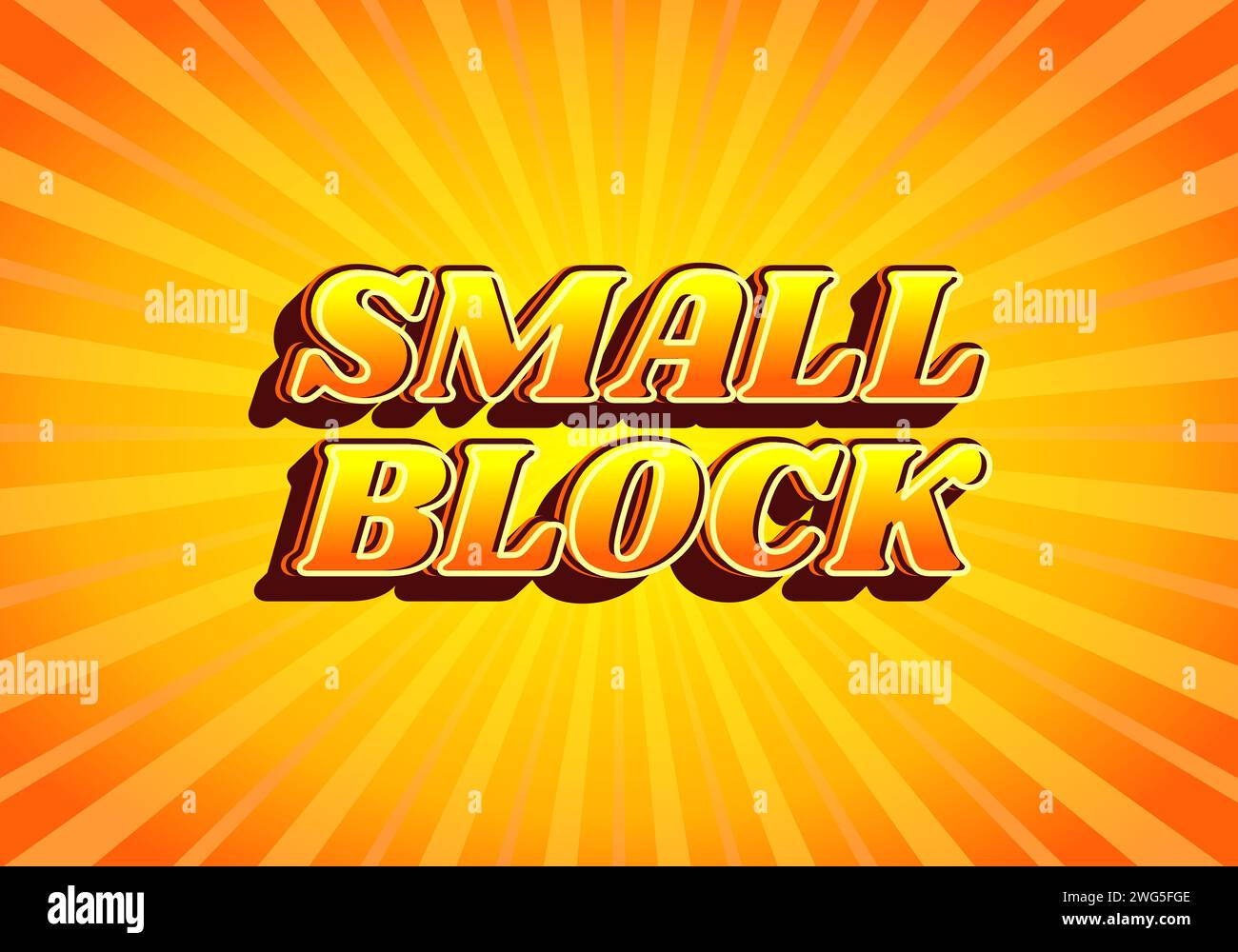 Small block. Text effect design in gradient yellow orange color, 3D ...