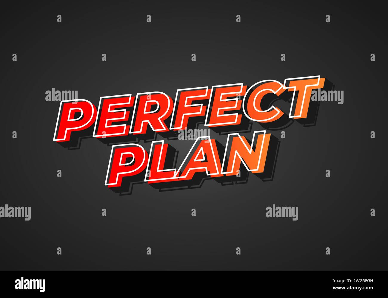 Perfect plan. Text effect design in 3D look. Red yellow gradient color ...