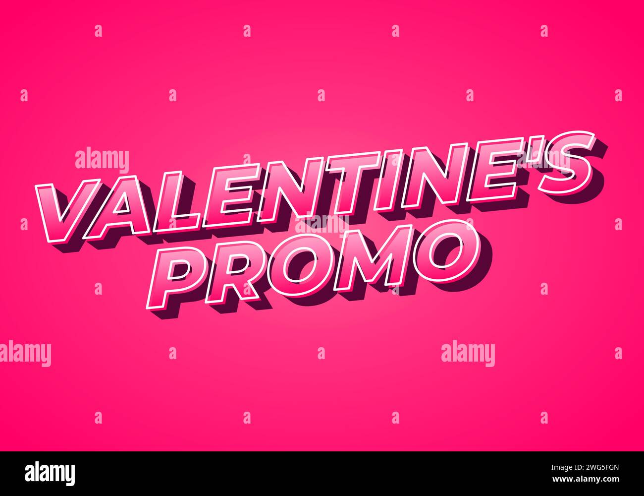 Valentine's promo. Text effect design in 3D look. Gradient Pink color ...