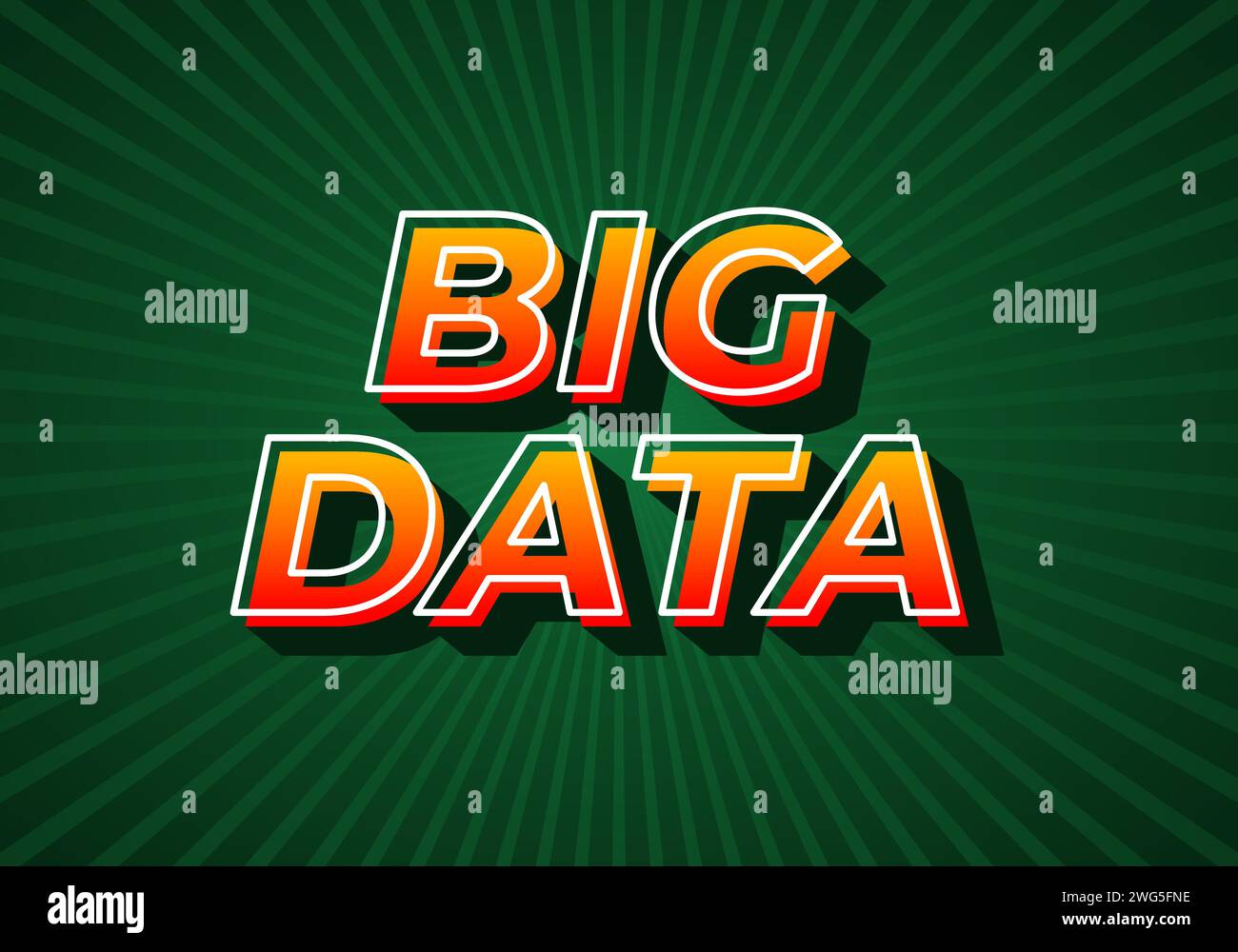 Big data. Text effect design in gradient yellow red color. 3D look ...