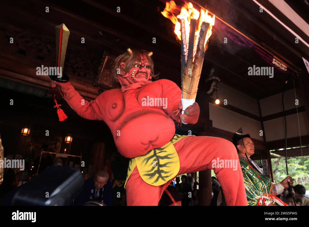 Demons dance to ward off evils during the Setsubun-e Tsuina-shiki ...