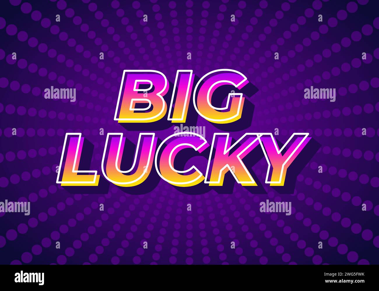 Big lucky. Text effect design in 3D look with gradient purple yellow ...