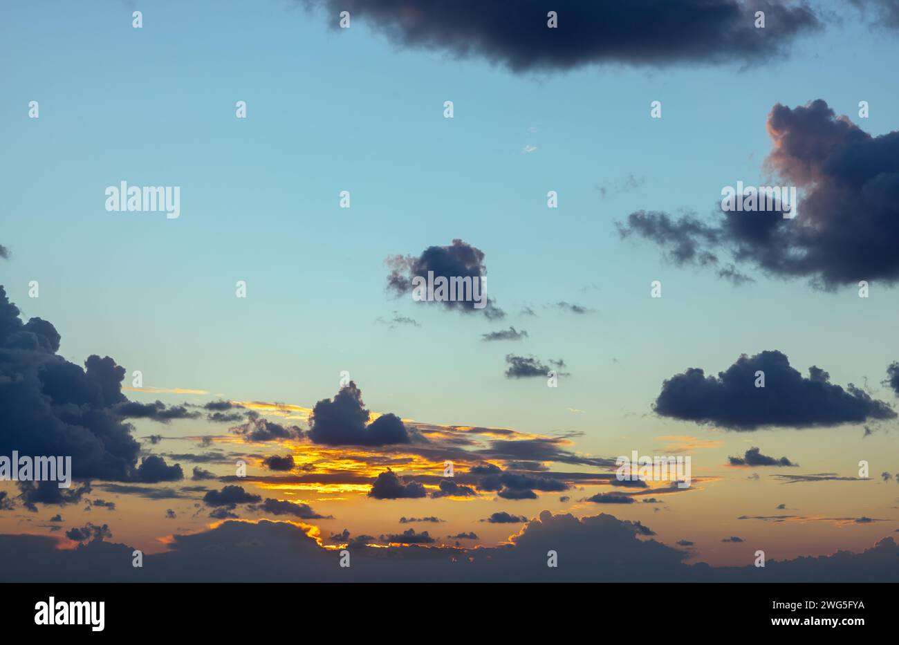 beautiful sky with dramatic clouds at sunset background Stock Photo - Alamy