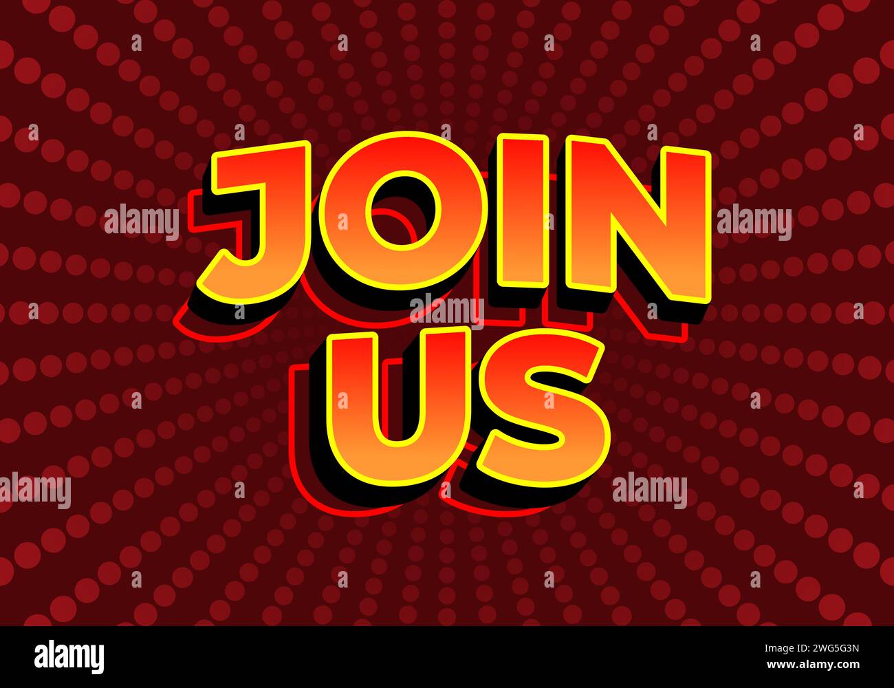 Join Us Text Effect Design In 3d Look Red Yellow Gradient Color Dark