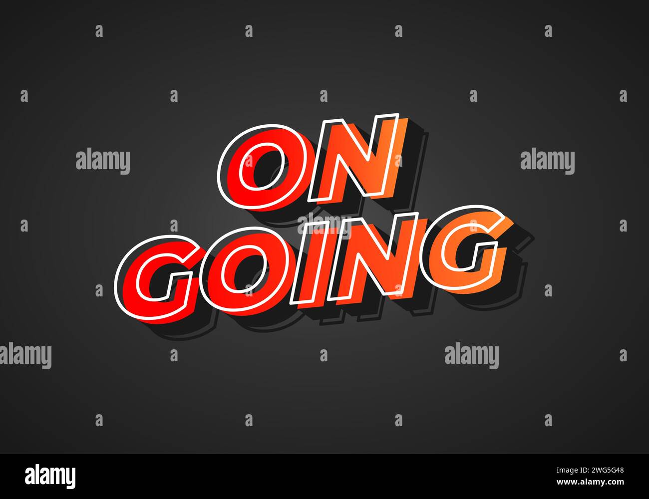 On going. Text effect design in 3D look. Red yellow gradient color ...