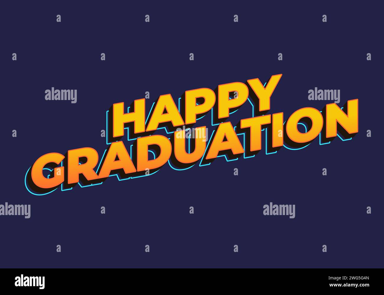 Happy Graduation. Text effect design in 3D look. Yellow color Stock ...
