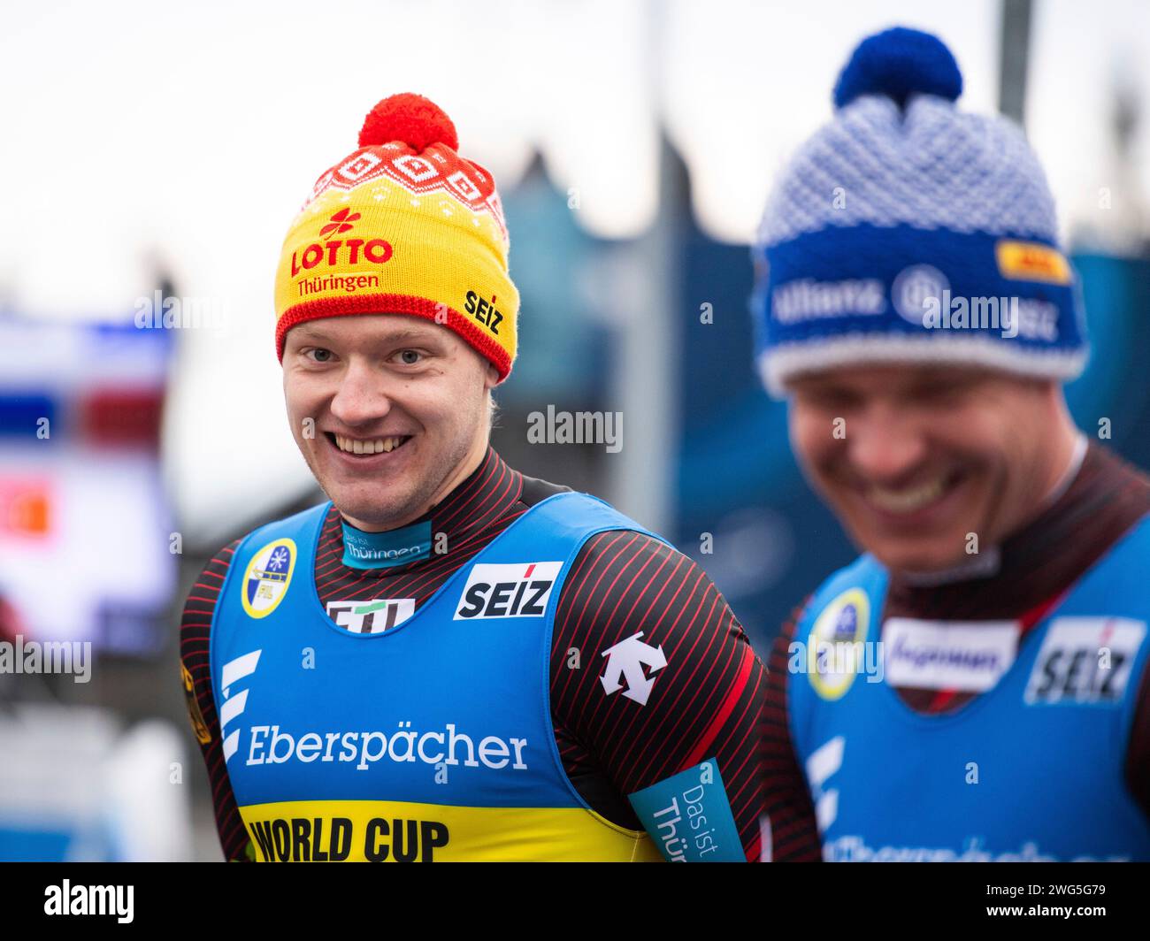 Max Langenhan (Deutschland) lacht, GER, FIL Luge Rodel Weltcup ...