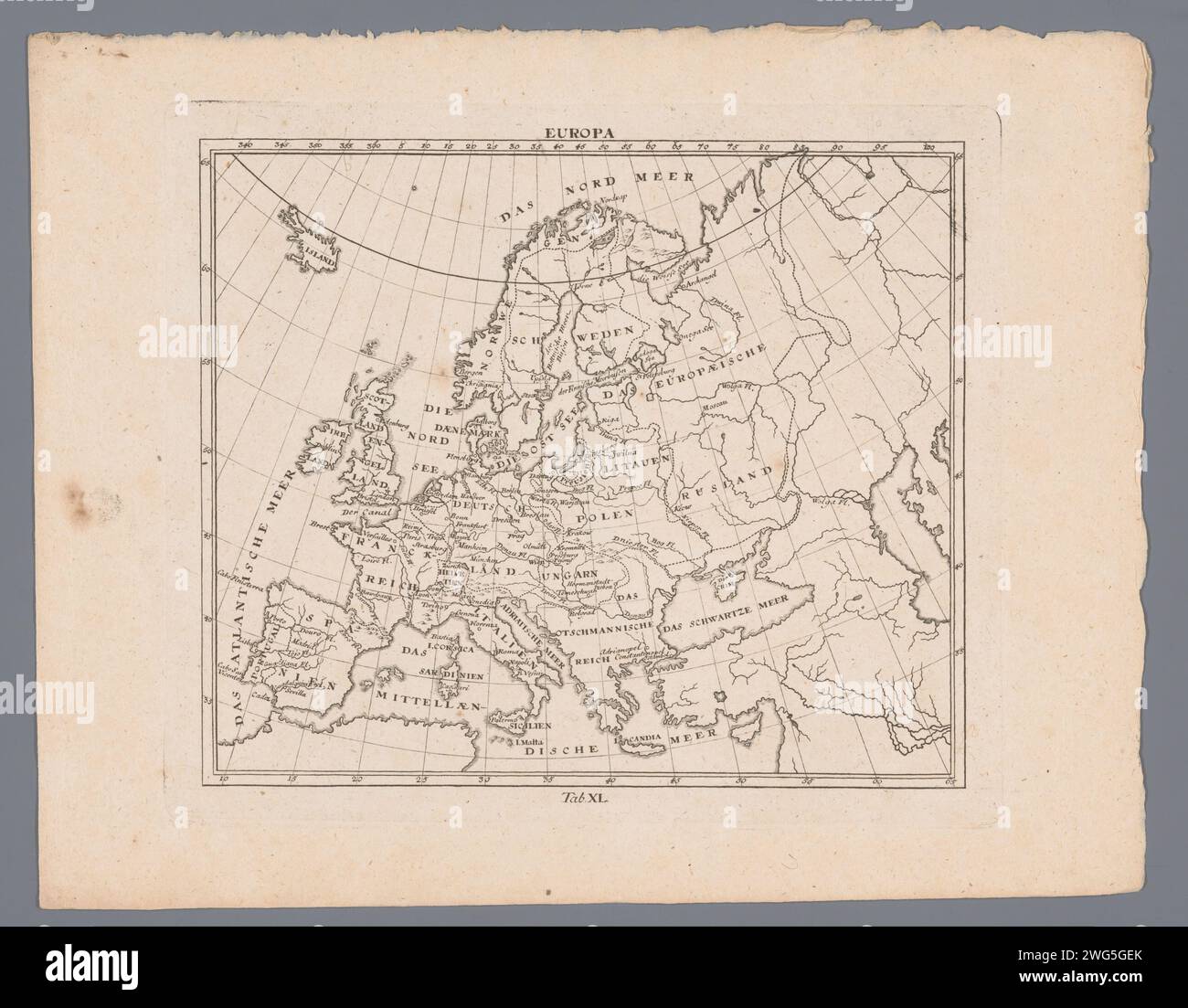 Map of Europe, Anonymous, 1774 print Germany paper etching (map of ...