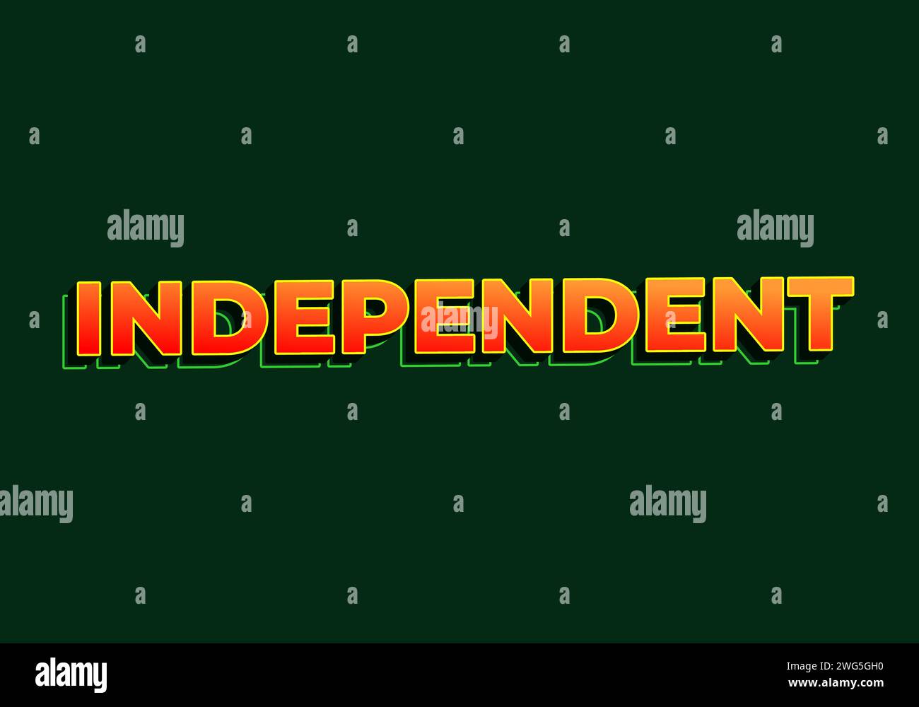 Independent. Text effect design in 3D look. red yellow color. Dark ...