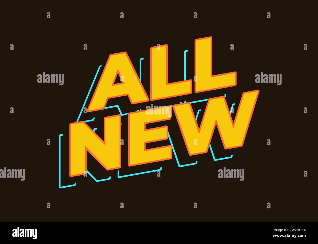 All new. Text effect in yellow color in 3D look Stock Vector Image ...