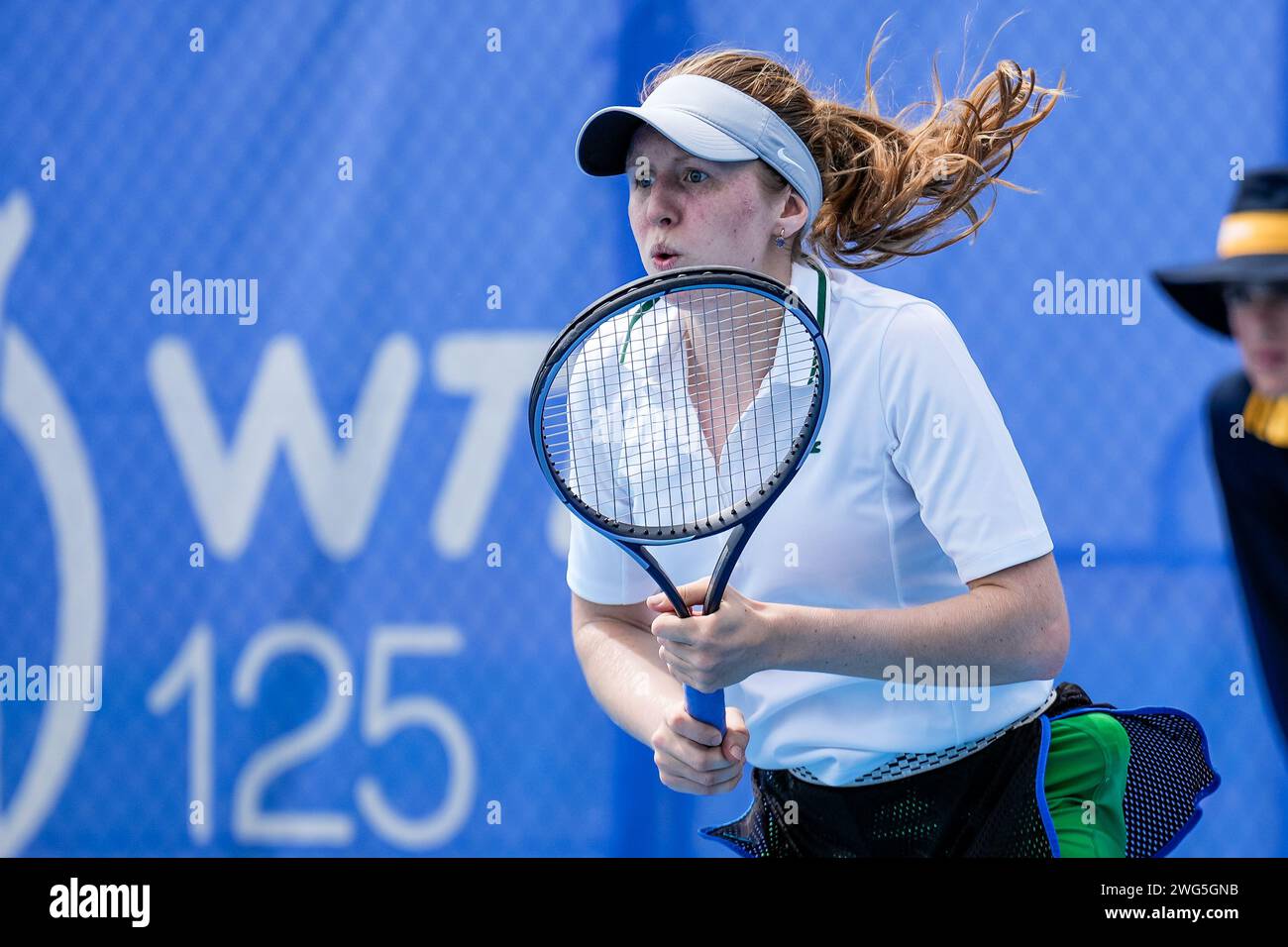 Katherine Sebov of Canada in action during the Round of 32 of the 2024 Canberra International ...