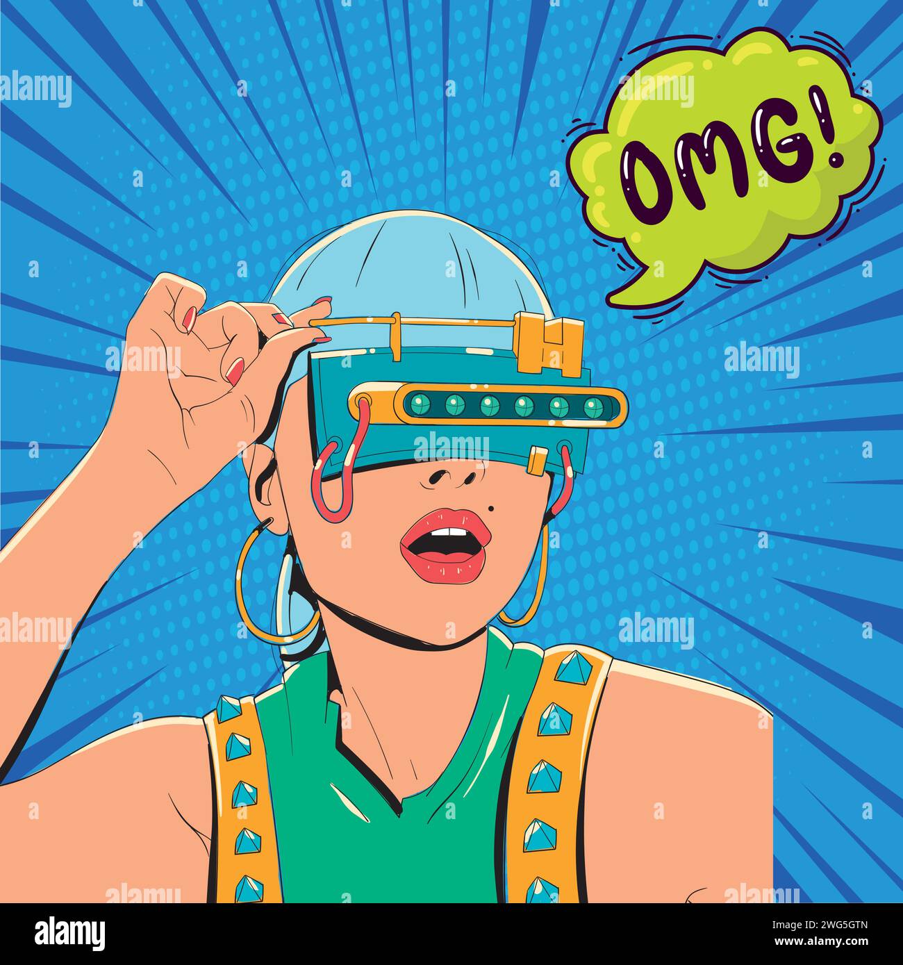 woman technology pop art style vector image Stock Vector Image & Art ...