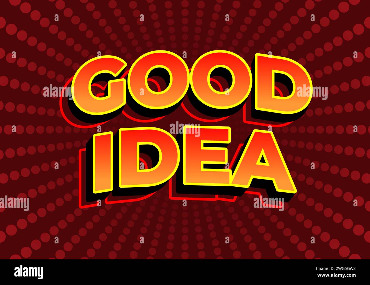 Good idea. Text effect design in 3D look. red yellow gradient color ...