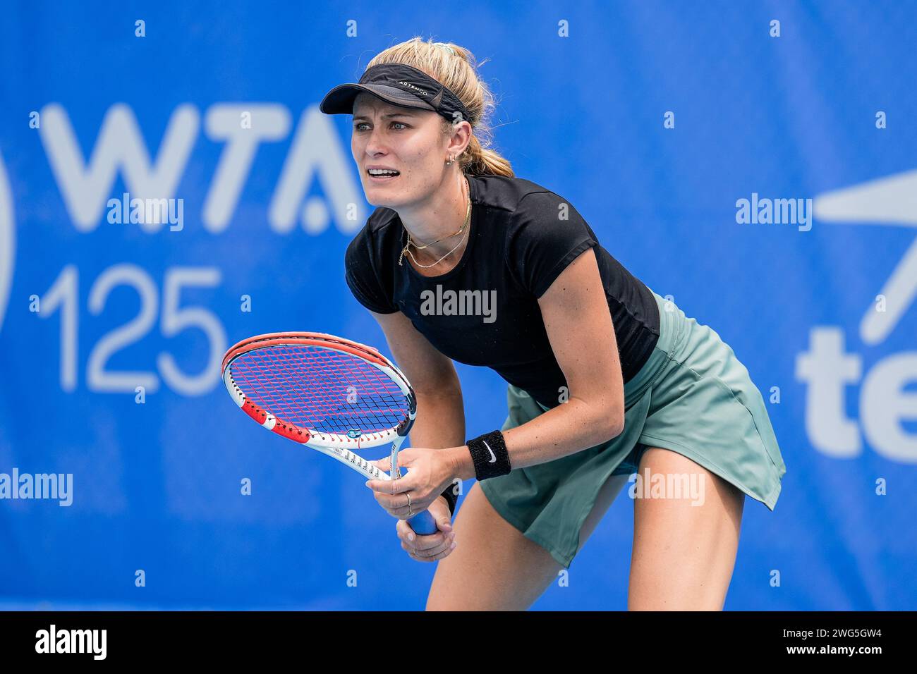 Kaylah McPhee of Australia in action during the Round of 32 of the 2024 Canberra International ...