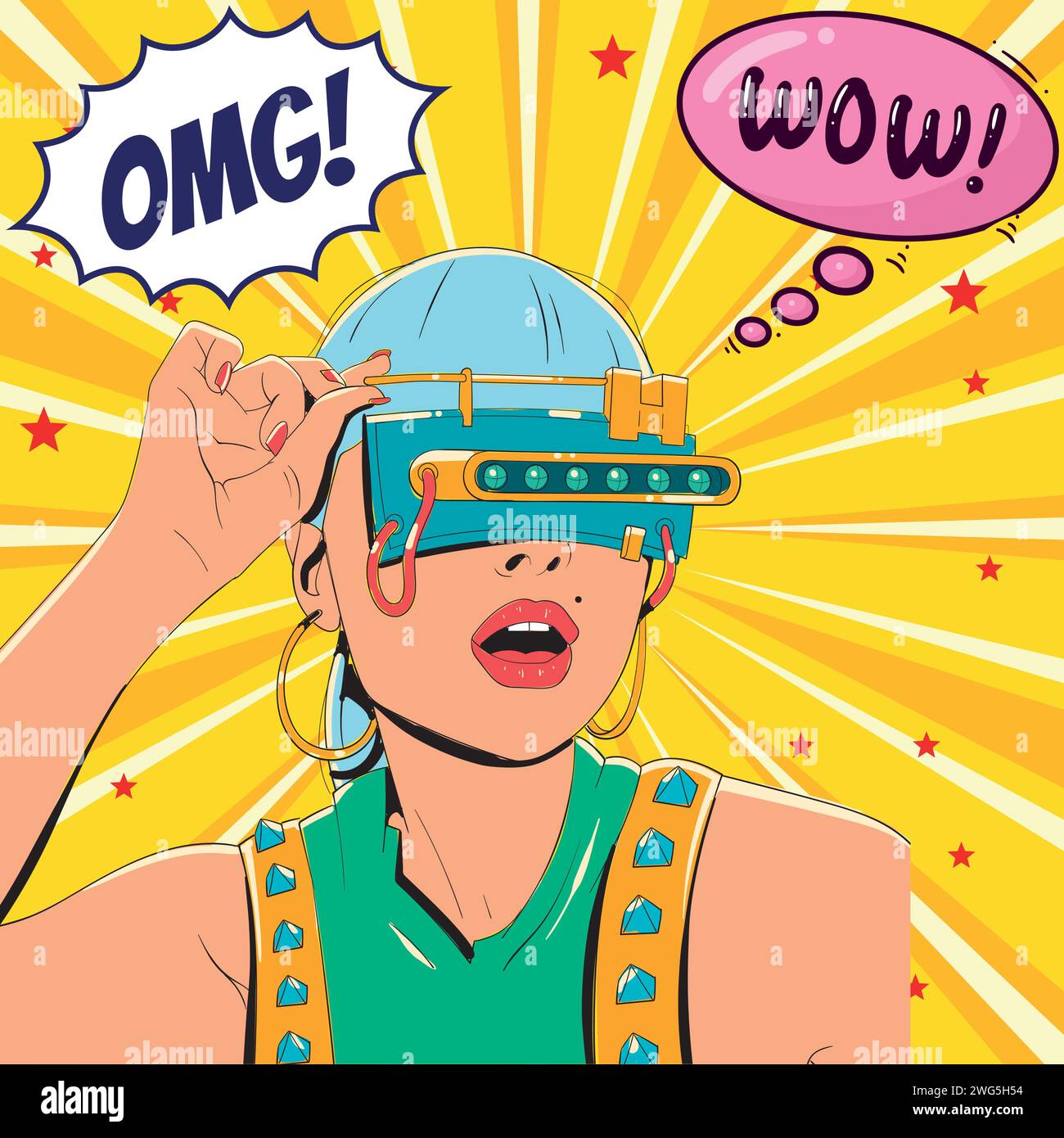 woman technology pop art style vector image Stock Vector Image & Art ...