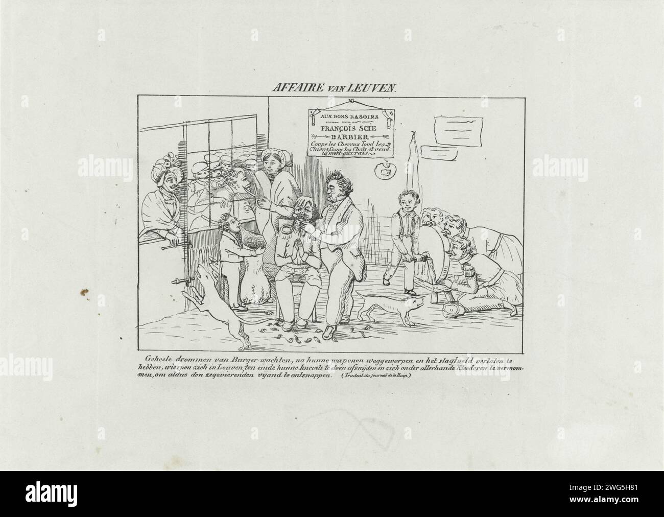 Cartoon on the fled Belgians during the Battle of Leuven, 1831, 1831 ...