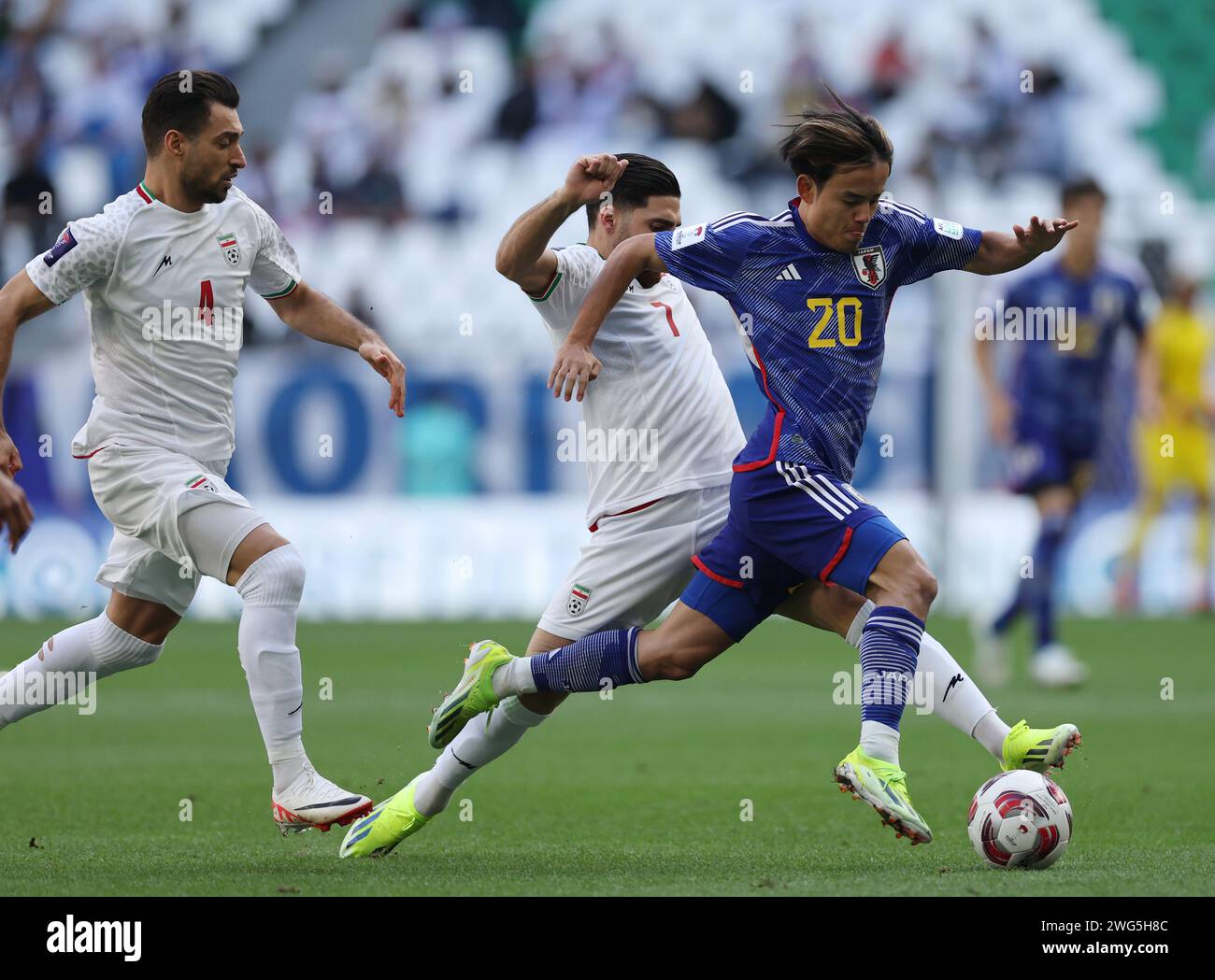 Doha, Qatar. 3rd Feb, 2024. Kubo Takefusa of Japan breaks through ...