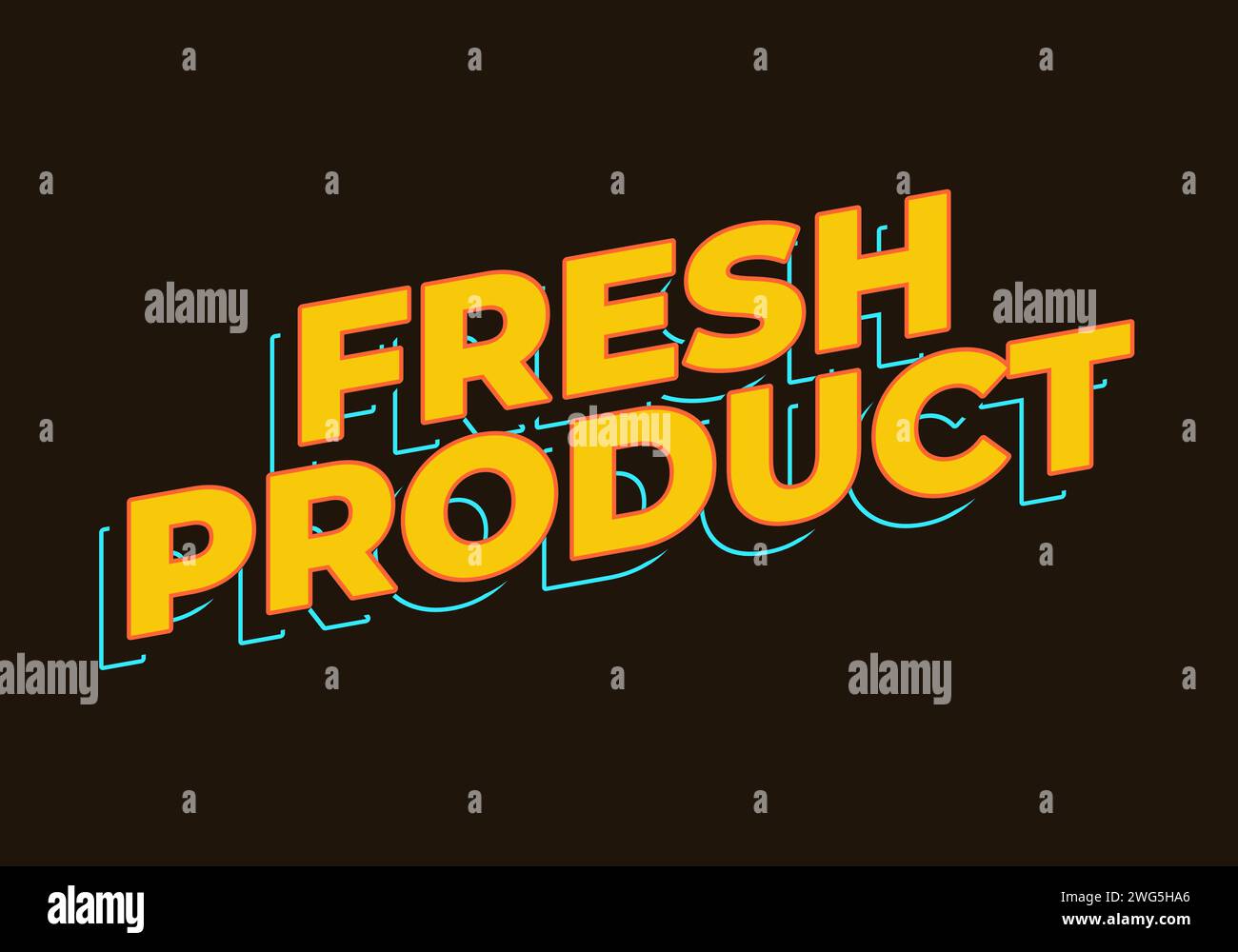 Fresh product. Text effect in yellow color in 3D look Stock Vector ...