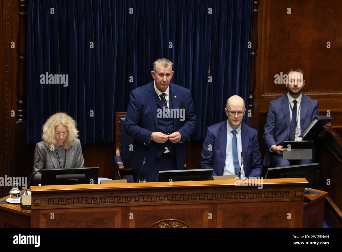 DUP's Edwin Poots after being elected Speaker of the Northern Ireland ...