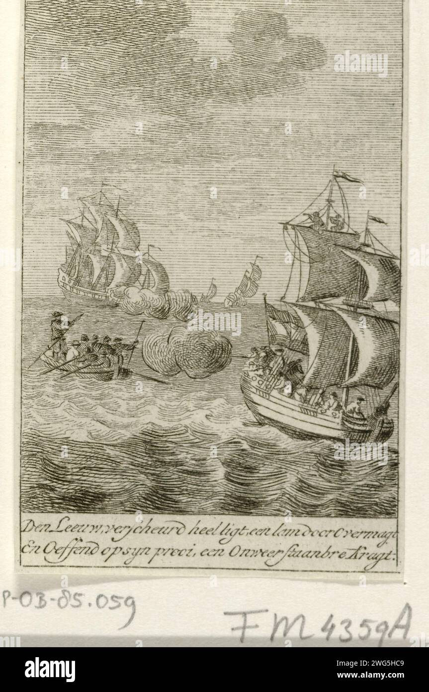 Fights between Dutch and British at sea, ca. 1780-1783, Anonymous, 1780 - 1783 print Cartoon ...