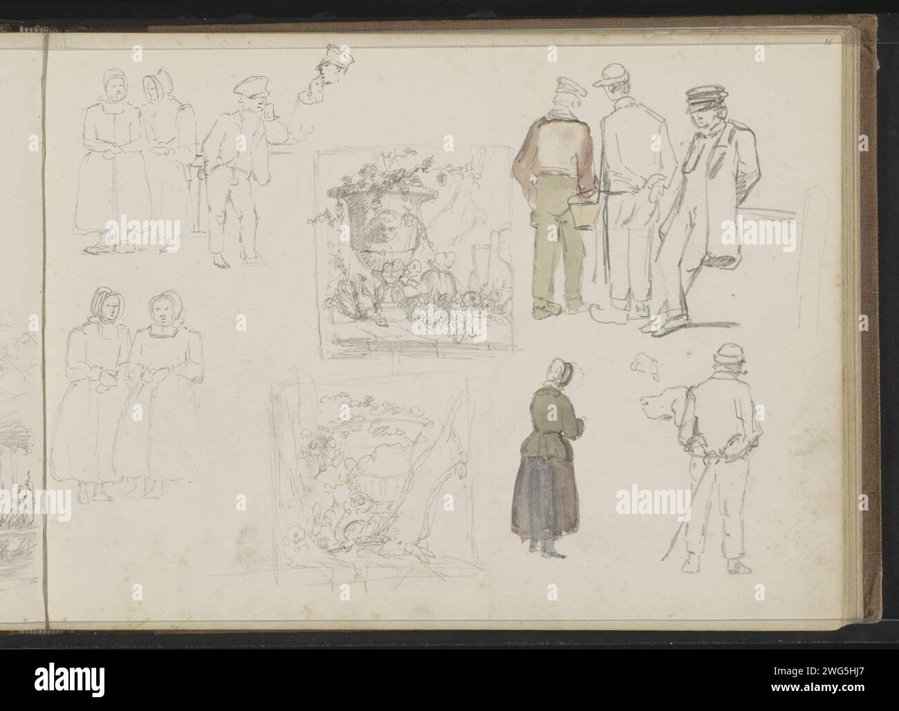 Study sheet with farmers, peasant and still lives, 1859 - 1864 Two ...