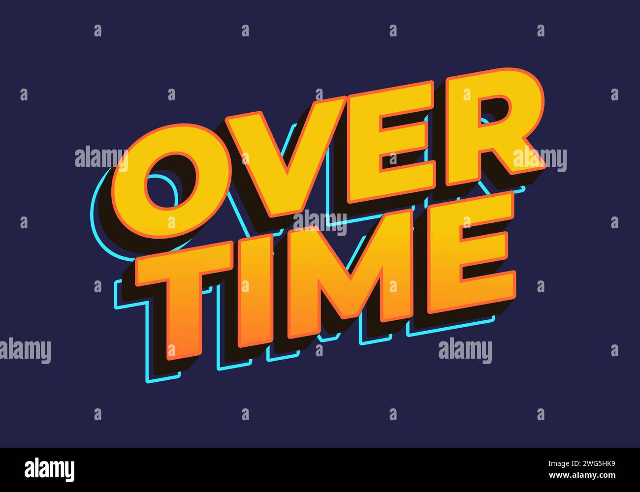 Over time. Text effect design in 3D look. Yellow color Stock Vector ...