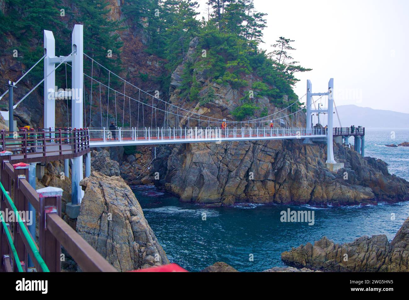 Samcheok City, South Korea - December 28, 2023: A wide shot captures ...