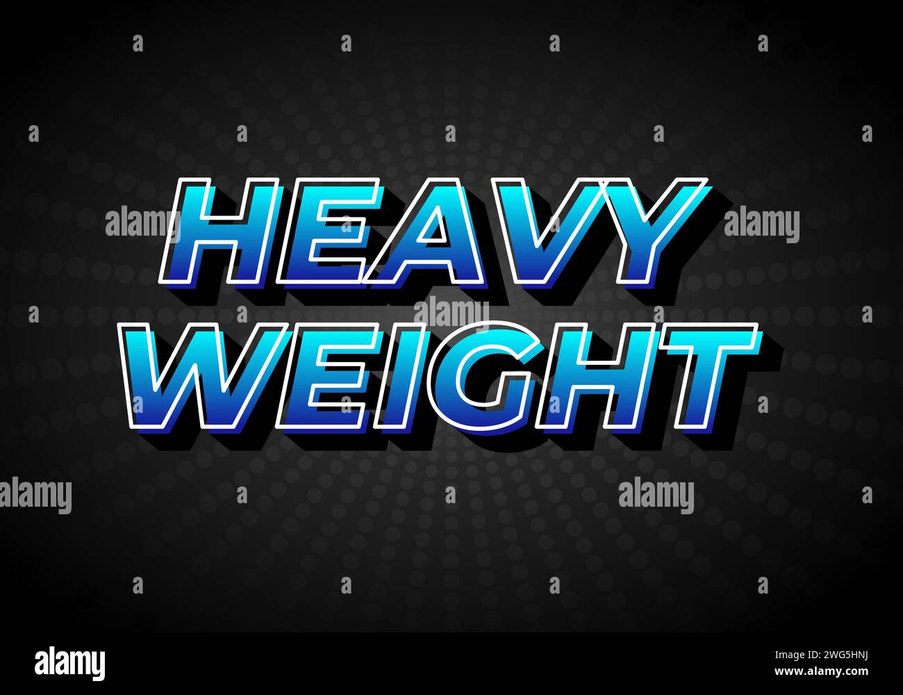 Heavy weight. Text effect design in 3D look, gradient blue color with ...