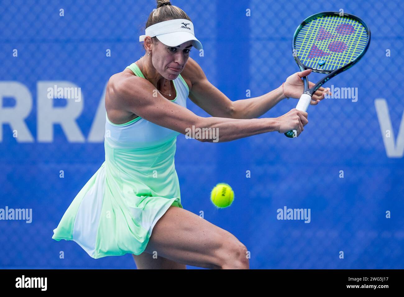 Anna Bondar of Hungary in action during the Round of 16 of the 2024 ...