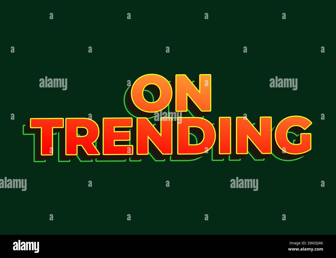 On trending. Text effect design in 3D look. red yellow color. Dark ...