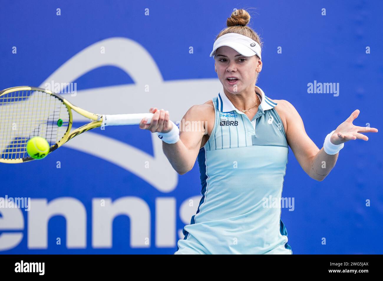 Laura Pigossi of Brazil in action during the Round of 32 of the 2024 Canberra International WTA ...