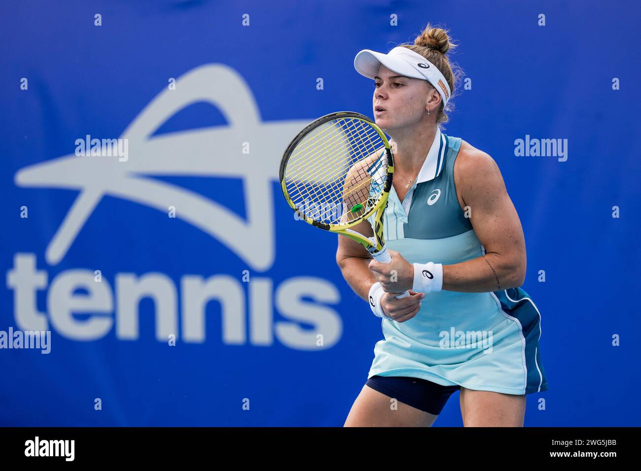 Laura Pigossi of Brazil in action during the Round of 32 of the 2024 ...