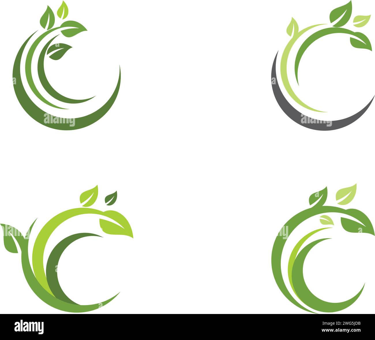C Letter Logos of green Tree leaf ecology nature element vector Stock ...