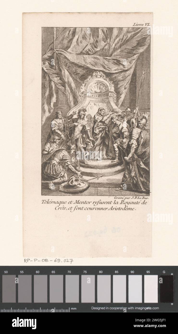 Telemachus and Mentor refuse the kingship of Crete, Jacques-Philippe Le ...