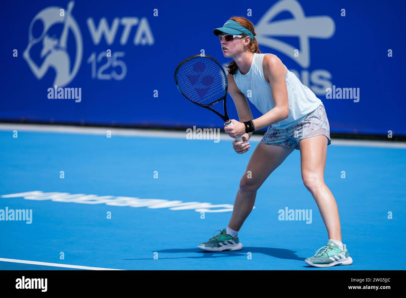 Maya Joint of Australia in action during the Round of 32 of the 2024 Canberra International WTA ...