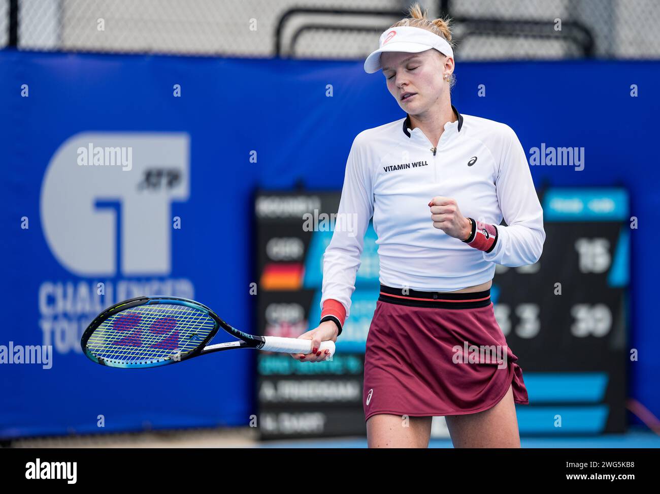 Harriet Dart of Great Britian in action during the Round of 32 of the ...