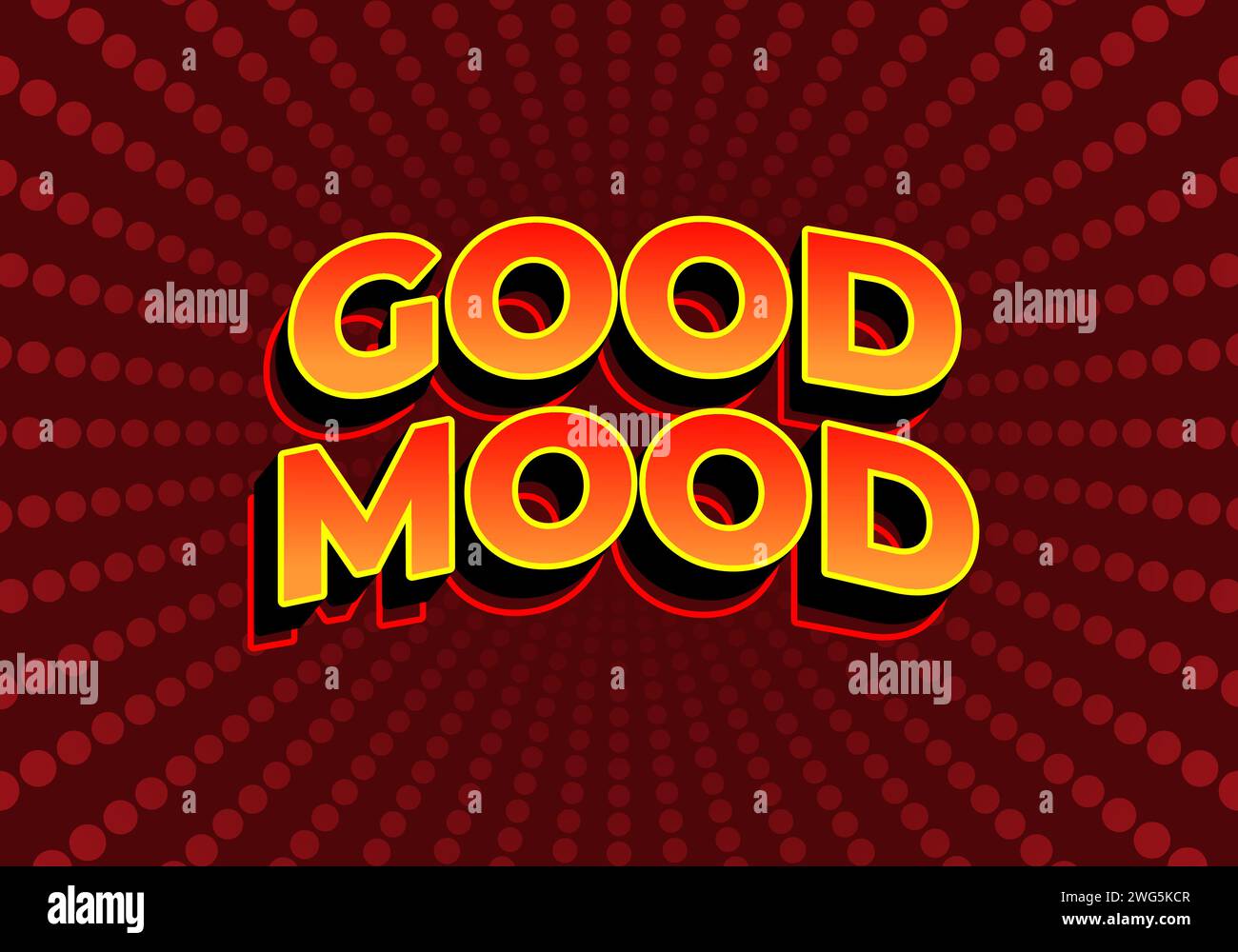 Good mood. Text effect design in 3D look. red yellow gradient color ...