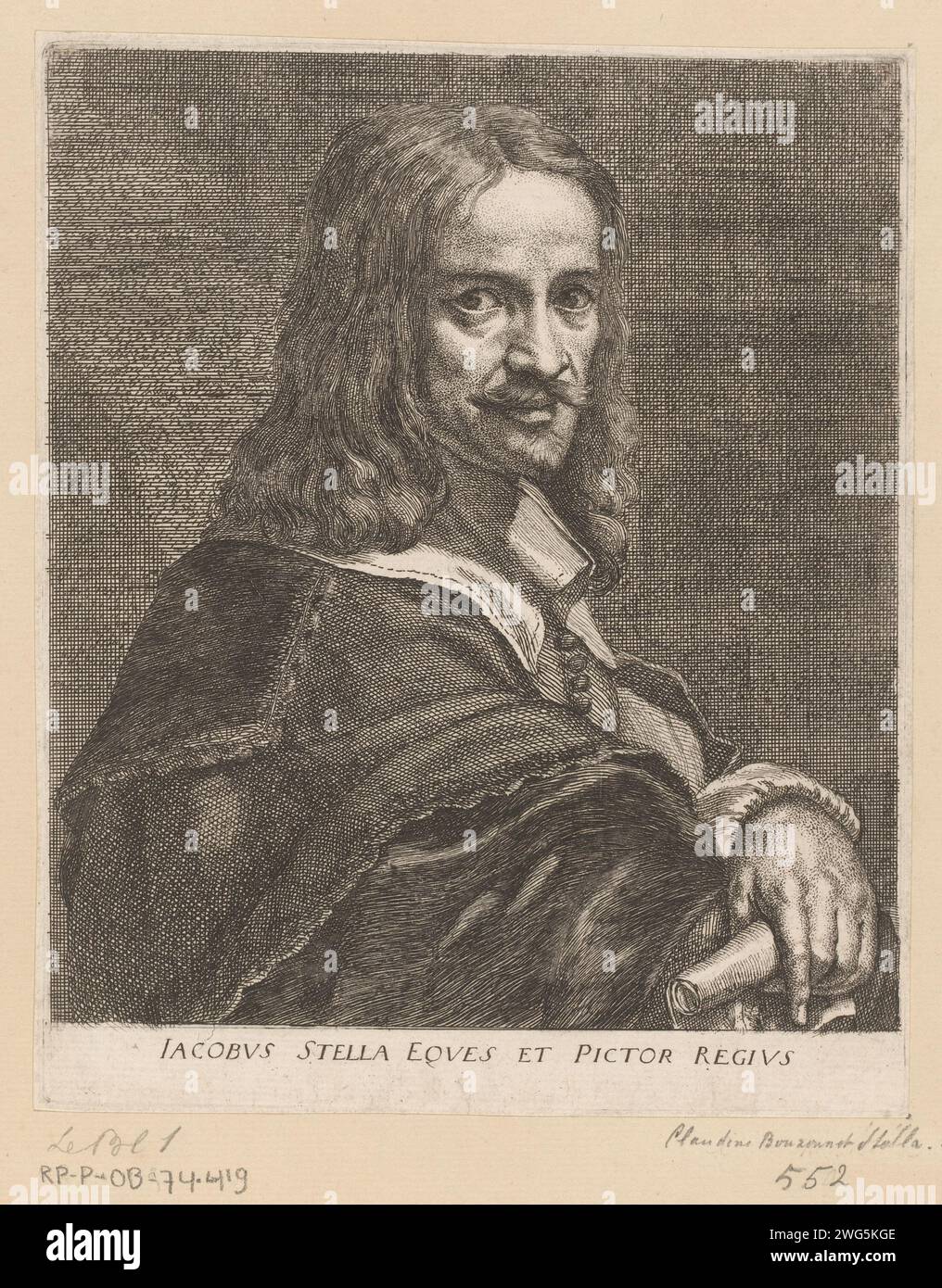 Portrait of Jacques Stella, Claudine Stella, 1646 - 1697 print paper ...