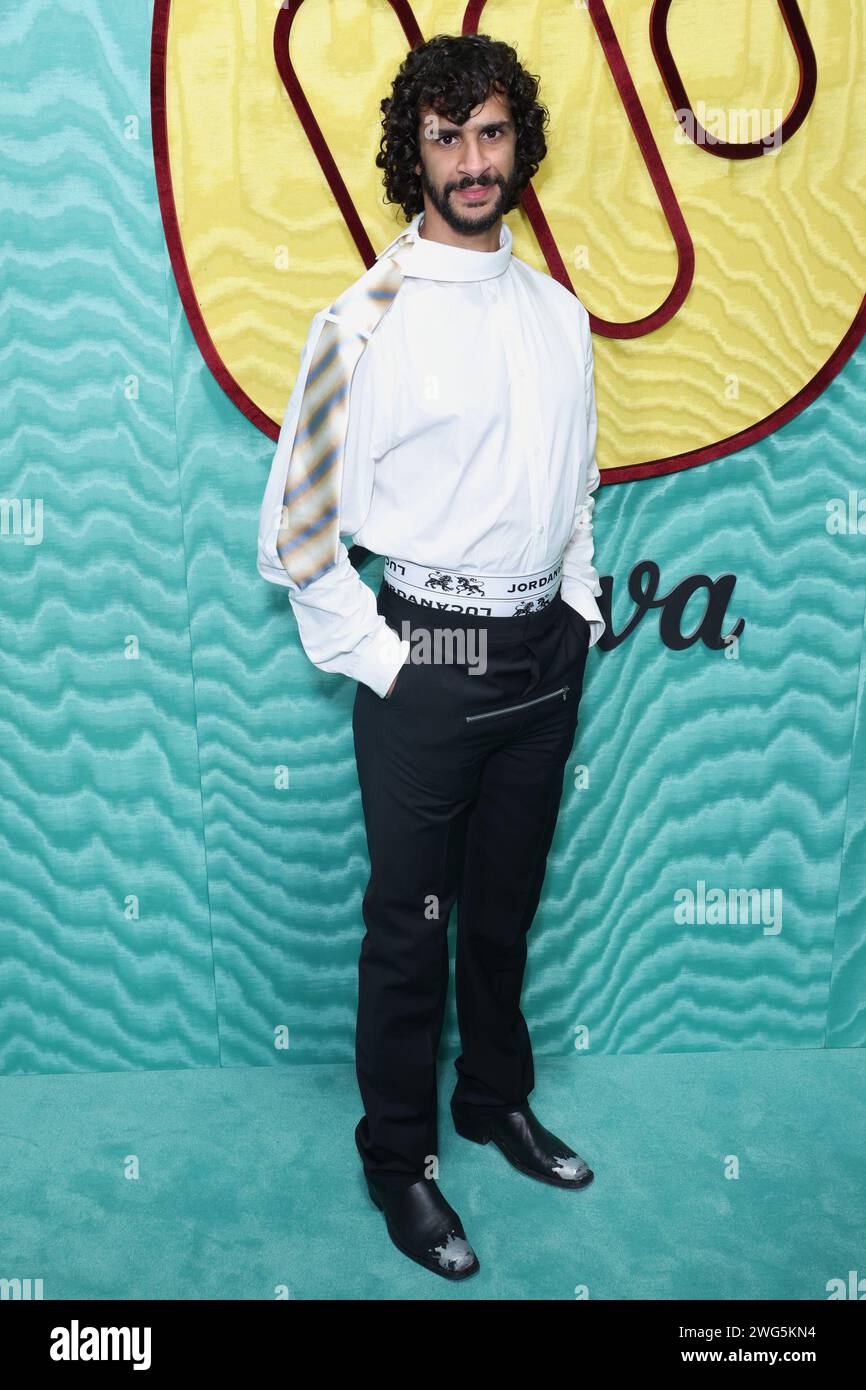 Los Angeles, USA. 01st Feb, 2024. Achraf Amiri attends the 2024 Warner Music Group Pre-GRAMMY ...