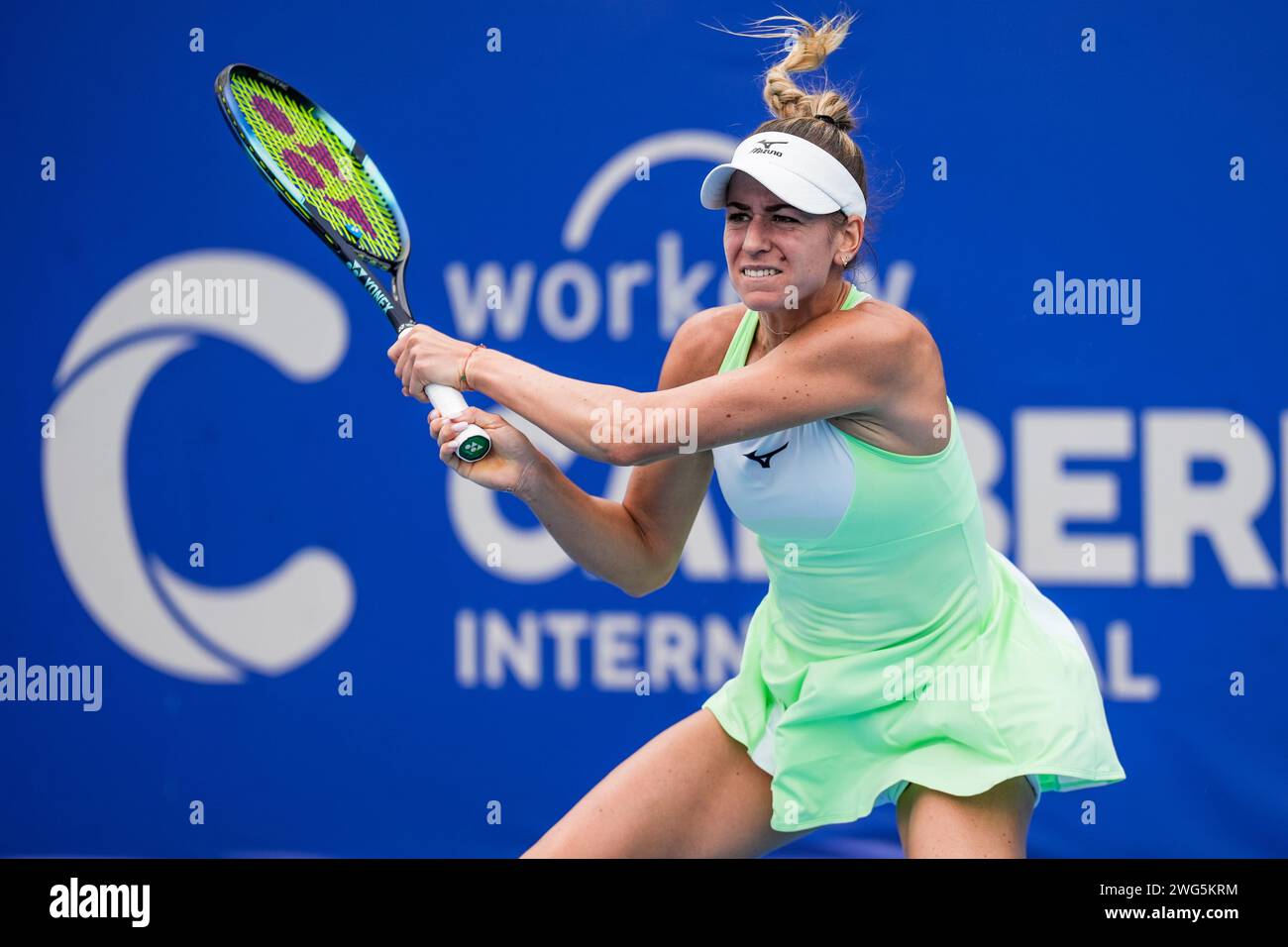 Anna Bondar of Hungary in action during the quarterfinals of the 2024 ...