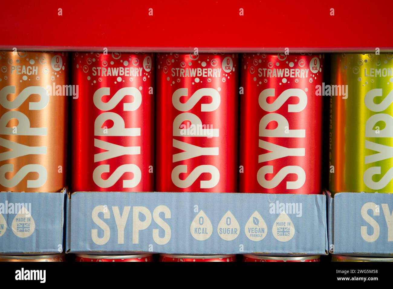 EDITORIAL USE ONLY Cans of all-new flavoured fizzy water range, SYPS ...