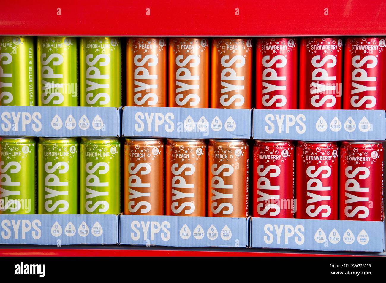 EDITORIAL USE ONLY Cans of all-new flavoured fizzy water range, SYPS ...