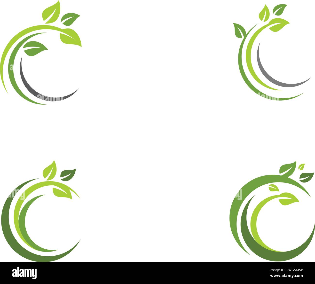 C Letter Logos of green Tree leaf ecology nature element vector Stock ...