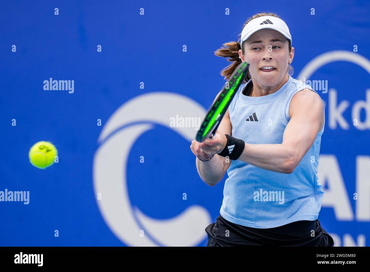 Katie Volynets of the USA in action during the quarterfinals of the ...