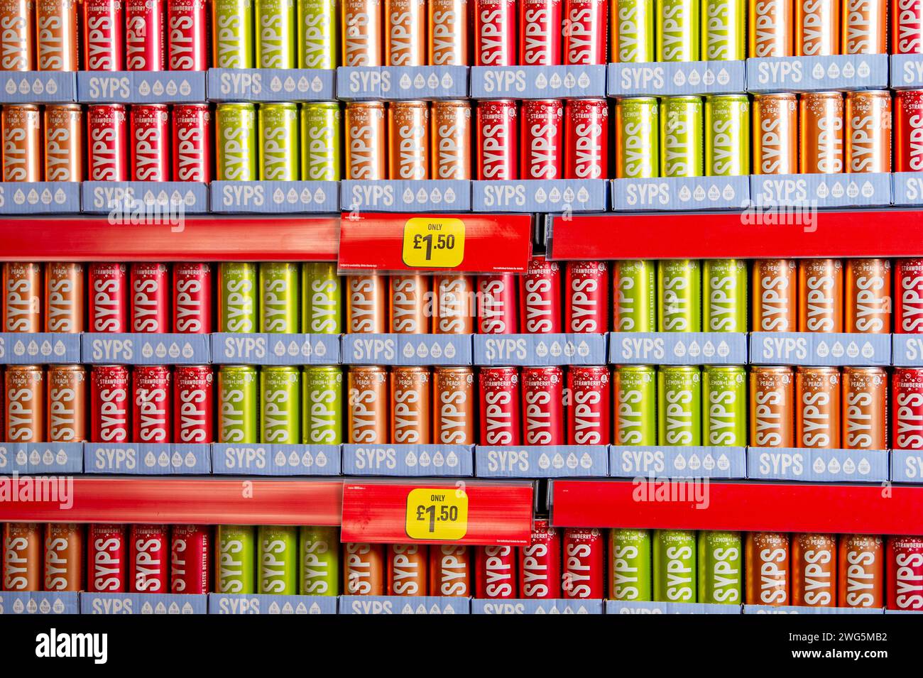 EDITORIAL USE ONLY Cans of all-new flavoured fizzy water range, SYPS ...