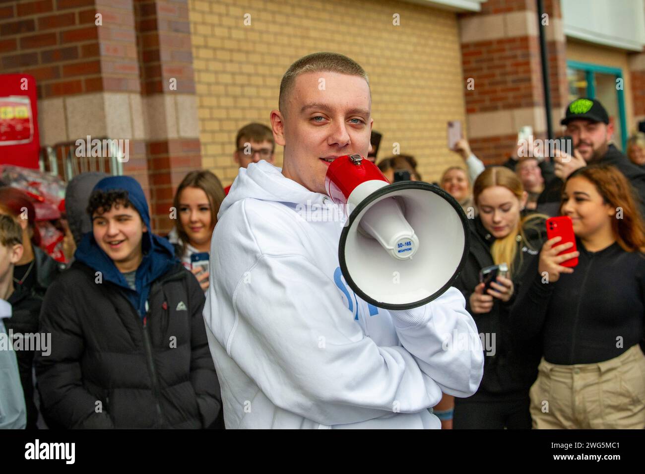 EDITORIAL USE ONLY Rap artist, Aitch visits The Food Warehouse store in ...
