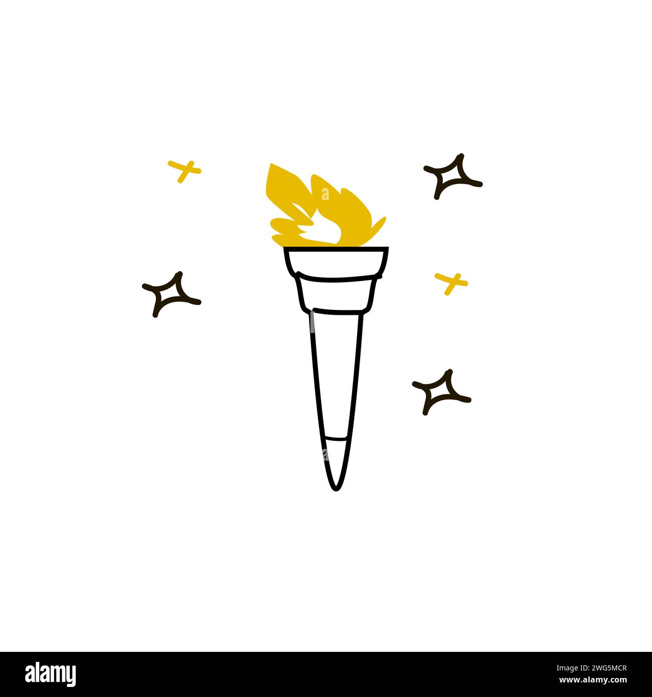 burning torch vector icon as sport symbol. Vector illustration isolated ...