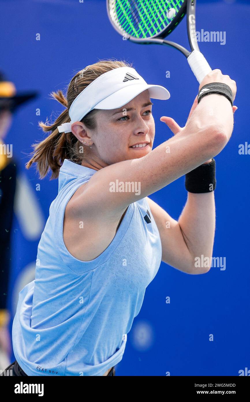 Katie Volynets of the USA in action during the quarterfinals of the ...