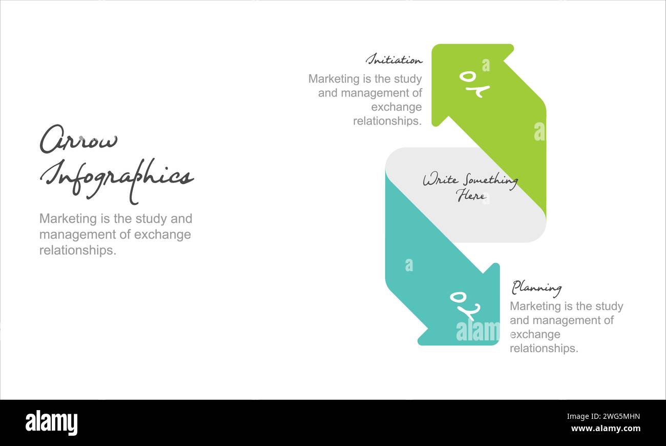 Arrow infographics with modern flat style color with 2 arrow direction ...